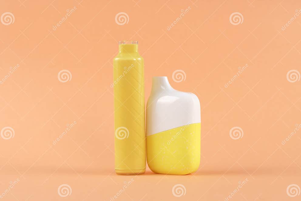 Two Yellow Single Use Vape Two Yellow Single Use Vape with Clipping ...