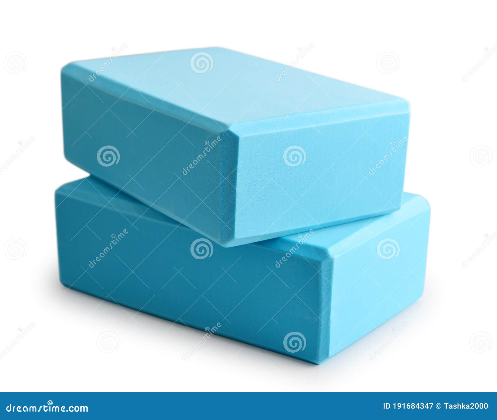 Two yoga blocks isolated stock image. Image of pilates - 191684347