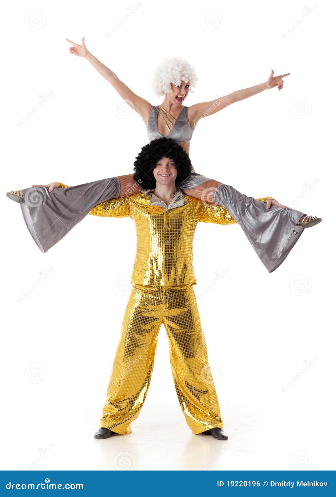 Two young acrobats. stock photo. Image of amusing, background - 19220196