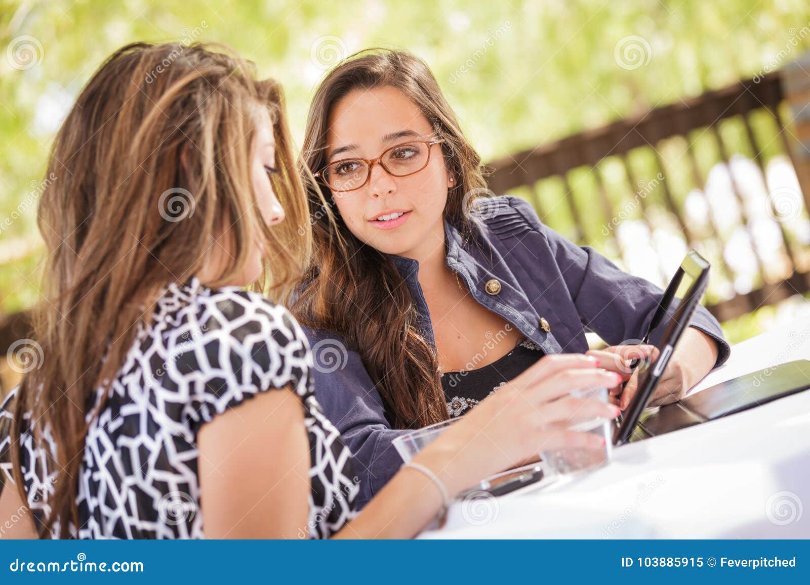 Two Girlfriends Using Smartphone Connect Communication Emotional