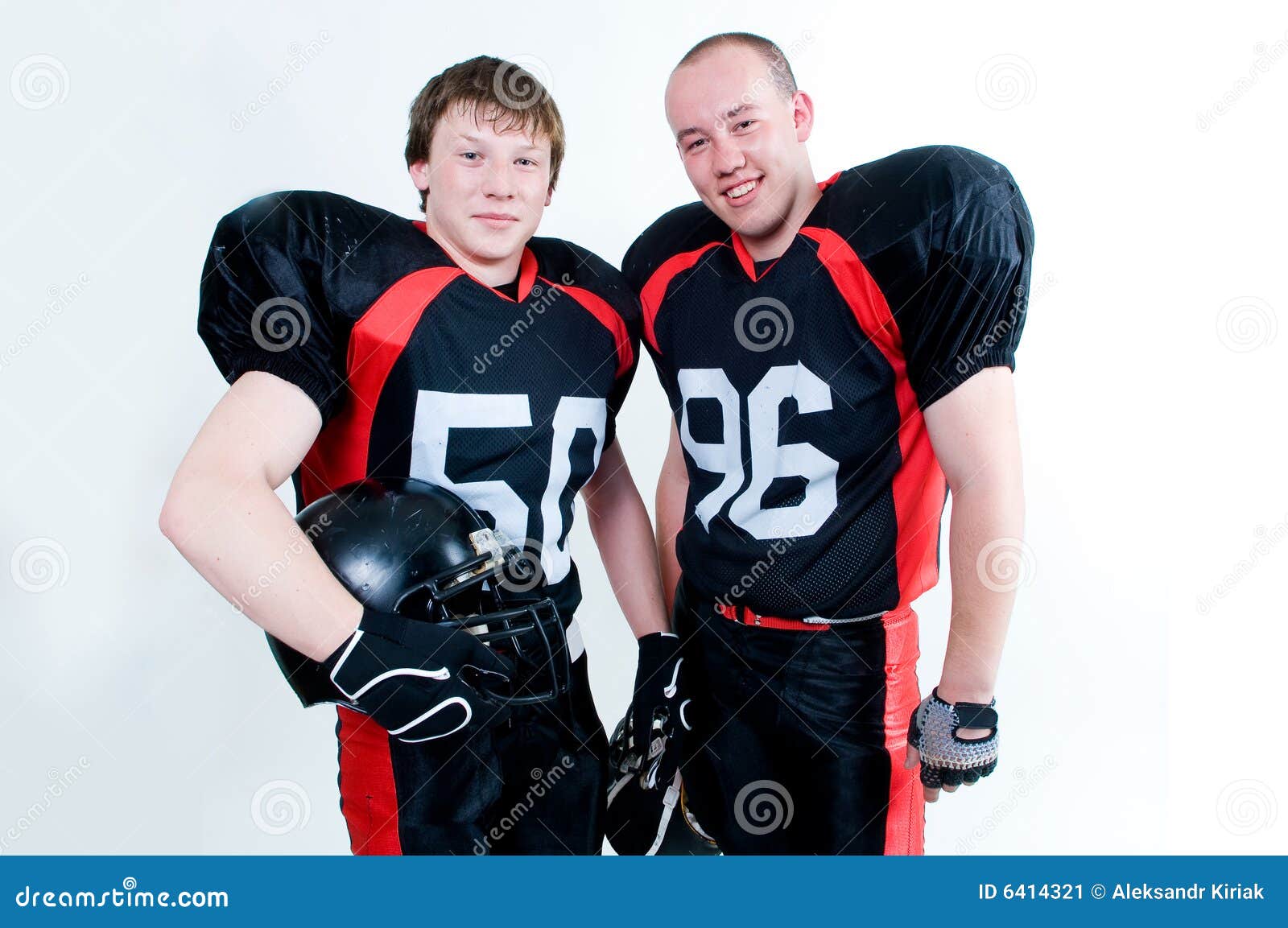 Two Young American Football Players Stock Image - Image of game ...