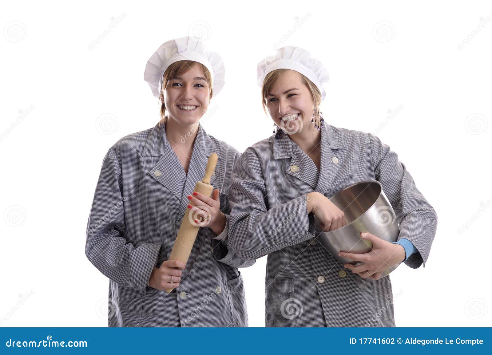 Two young apprentice cooks stock photo. Image of person - 17741602