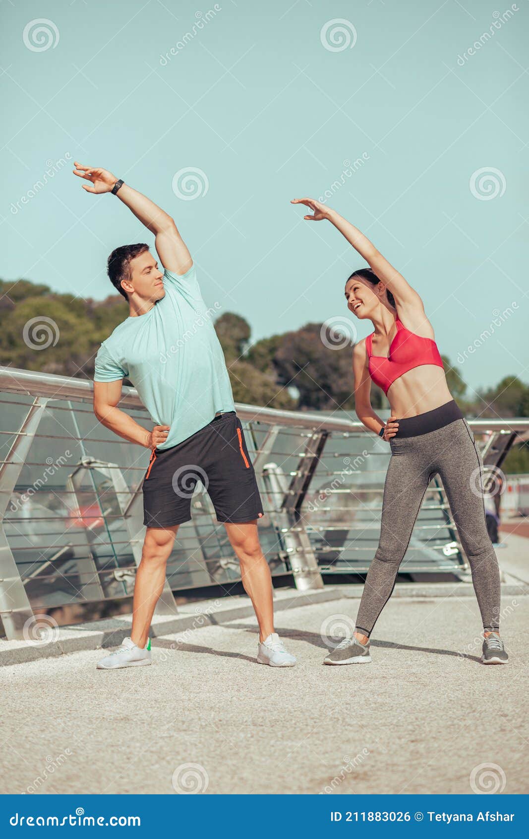 Two Young Athletes Training Together in the City Stock Photo - Image of ...