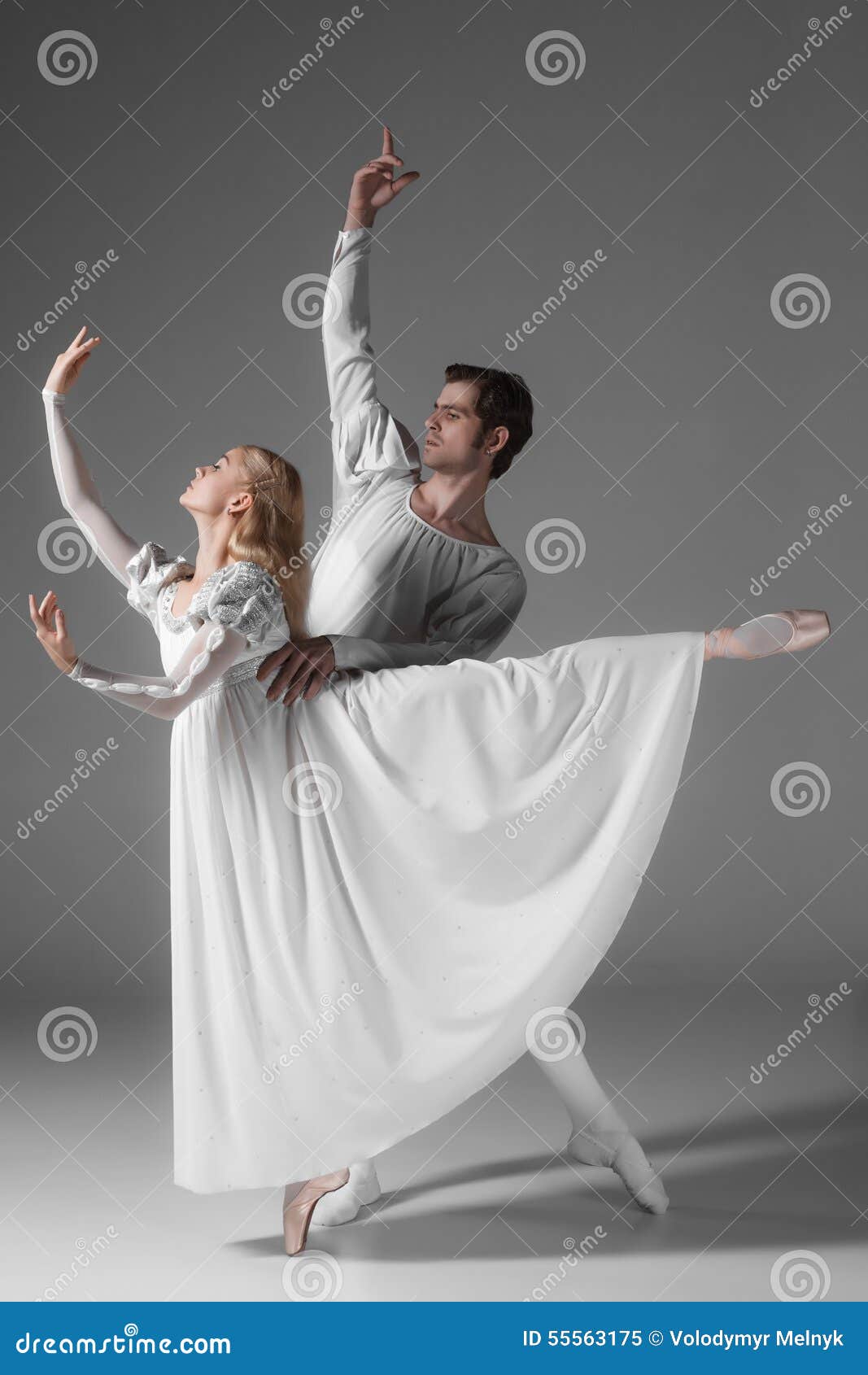 Two Young Ballet Dancers Practicing. Attractive Stock Image - Image of ...