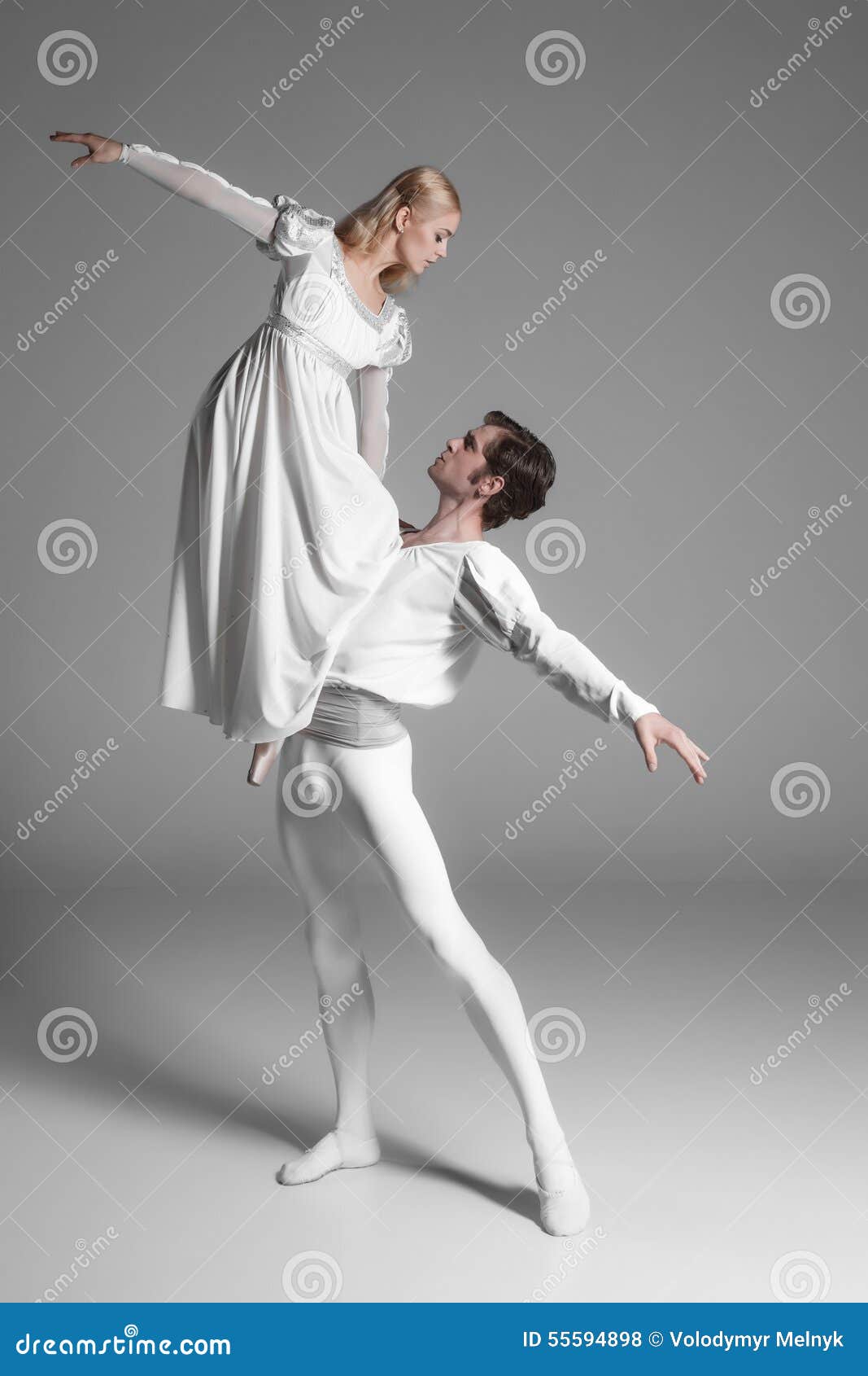 Two Young Ballet Dancers Practicing. Attractive Stock Photo - Image of ...