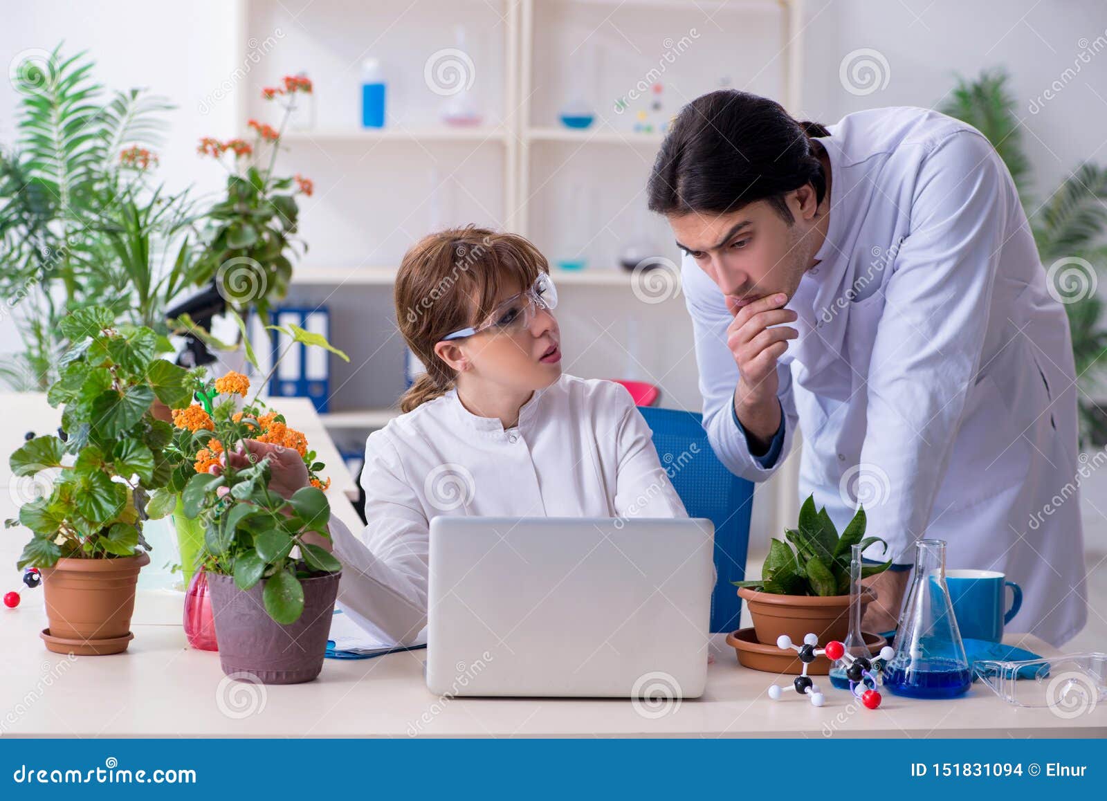 Two Young Botanist Working in the Lab Stock Photo - Image of botany ...