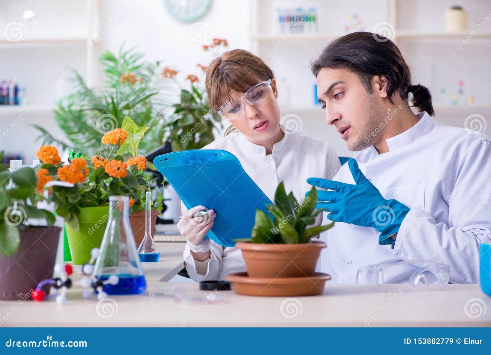 Two Young Botanist Working in the Lab Stock Image - Image of plants ...