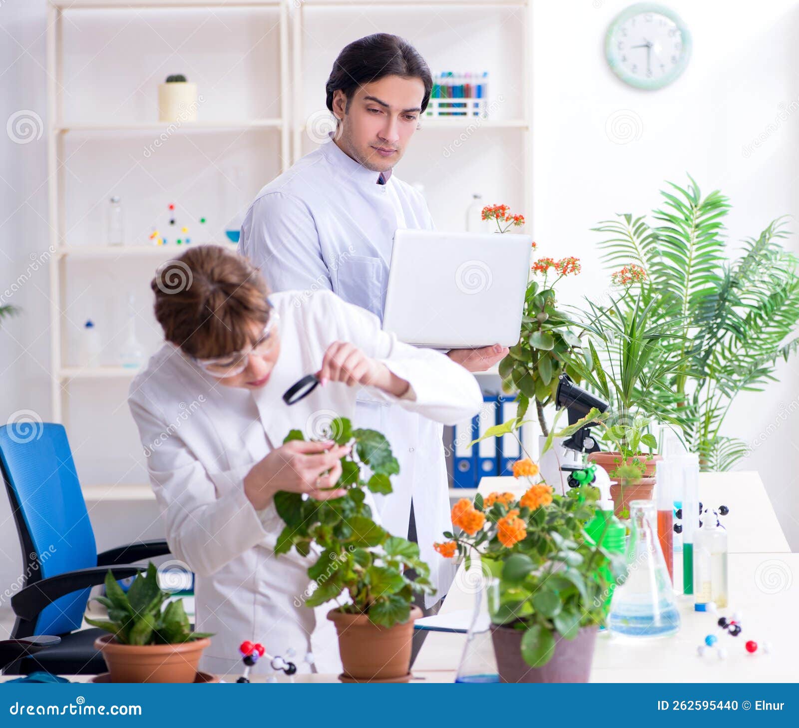 Two Young Botanist Working in the Lab Stock Photo - Image of biology ...
