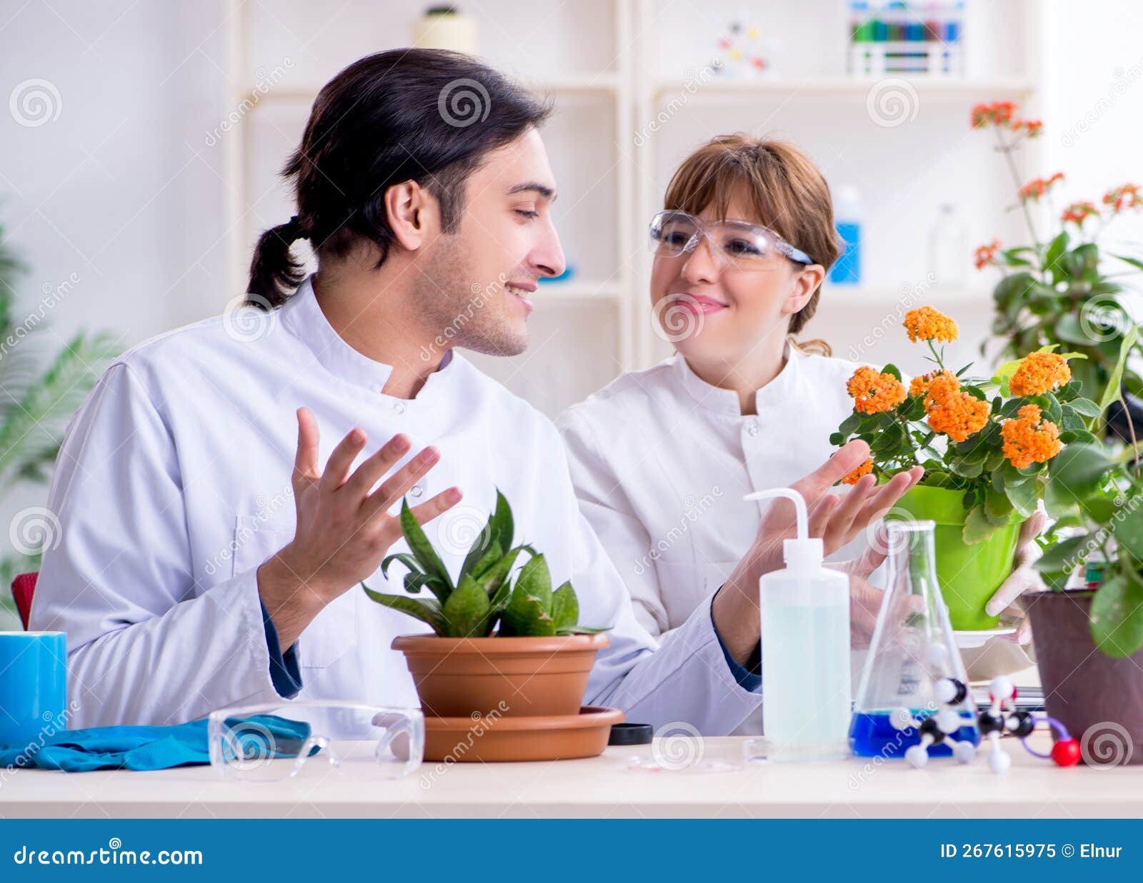 Two Young Botanist Working in the Lab Stock Image - Image of plants ...