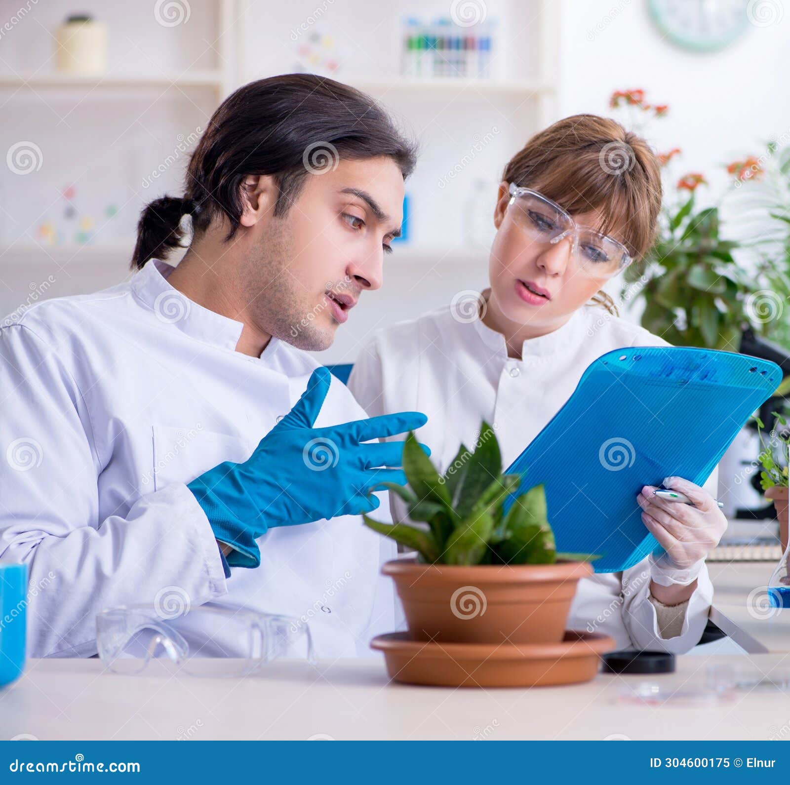 Two Young Botanist Working in the Lab Stock Image - Image of biological ...