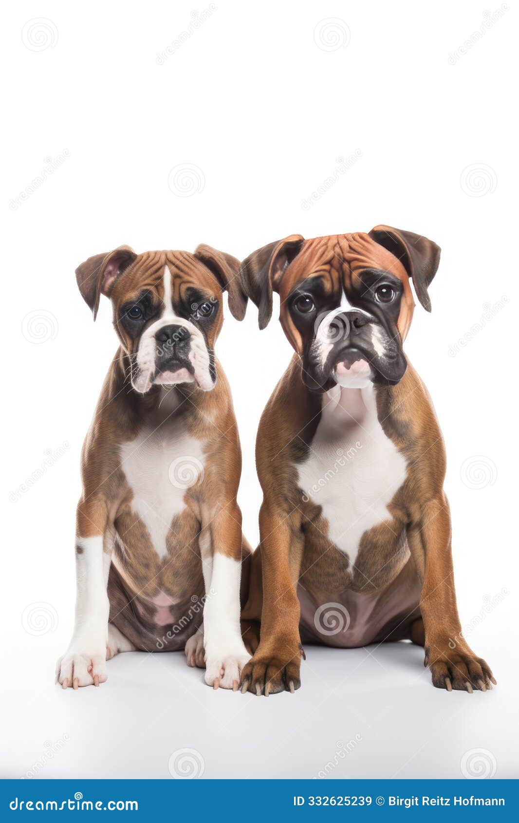 Two young Boxer Dogs stock illustration. Illustration of boxer - 332625239