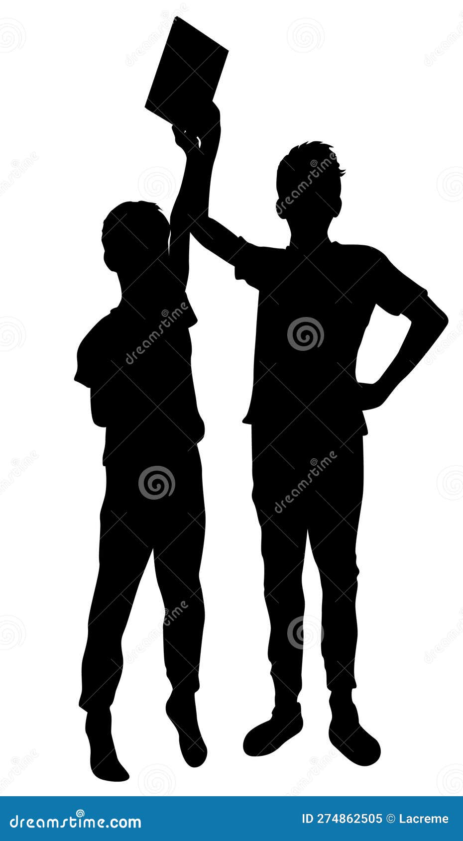 Two Young Boys with the Book Vector Stock Vector - Illustration of ...