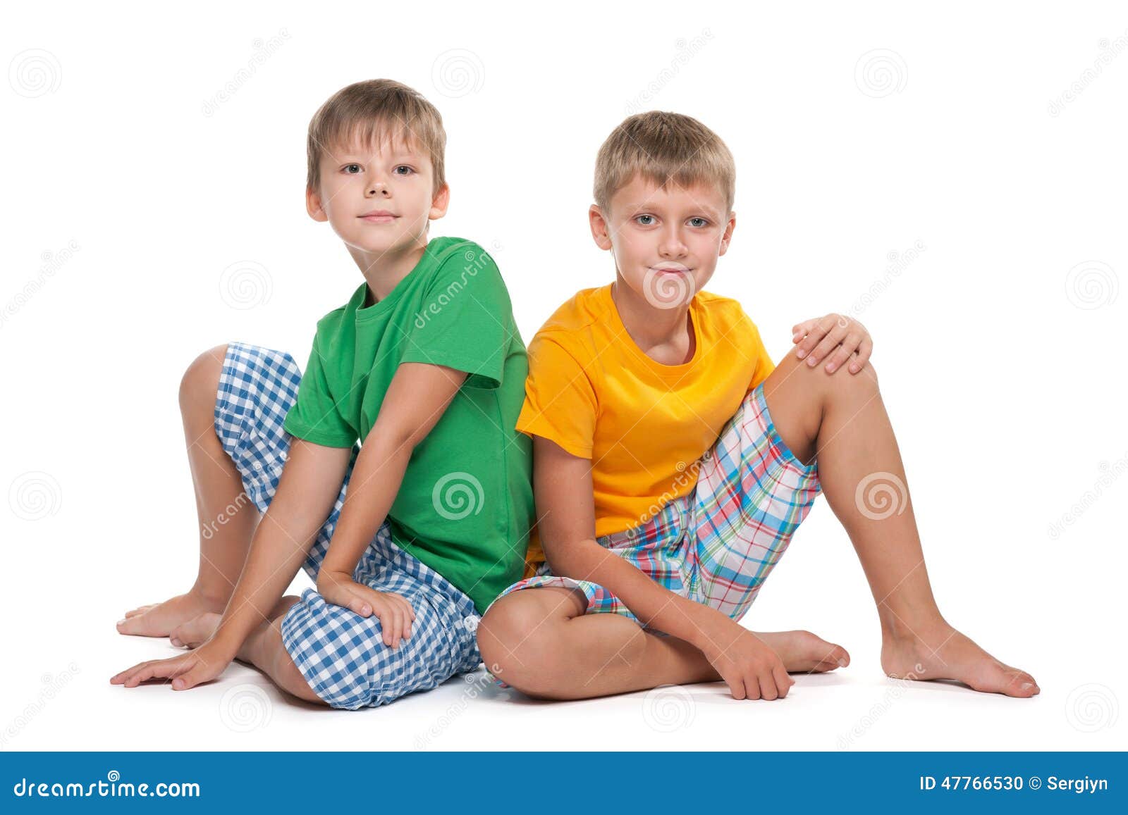Two Young Boys Sit Together Stock Photo - Image of happy, people: 47766530