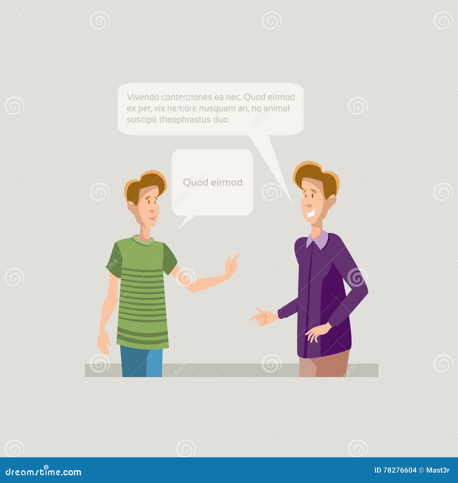 Two Young Boys Students Speaking Friends Communication Stock Vector ...