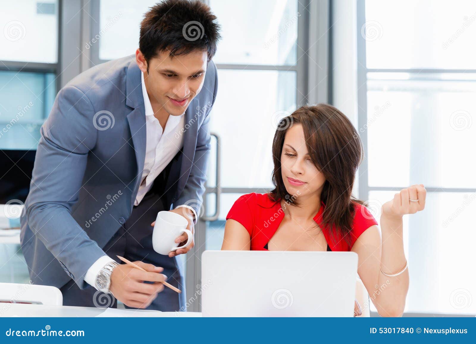 Two Young Business Collegue in Office Stock Photo - Image of manager ...