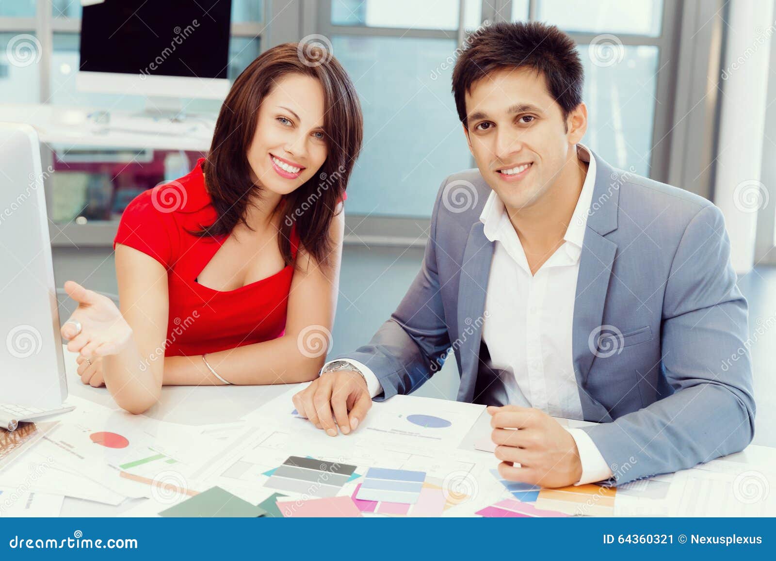 Two Young Business Collegue in Office Stock Image - Image of modern ...