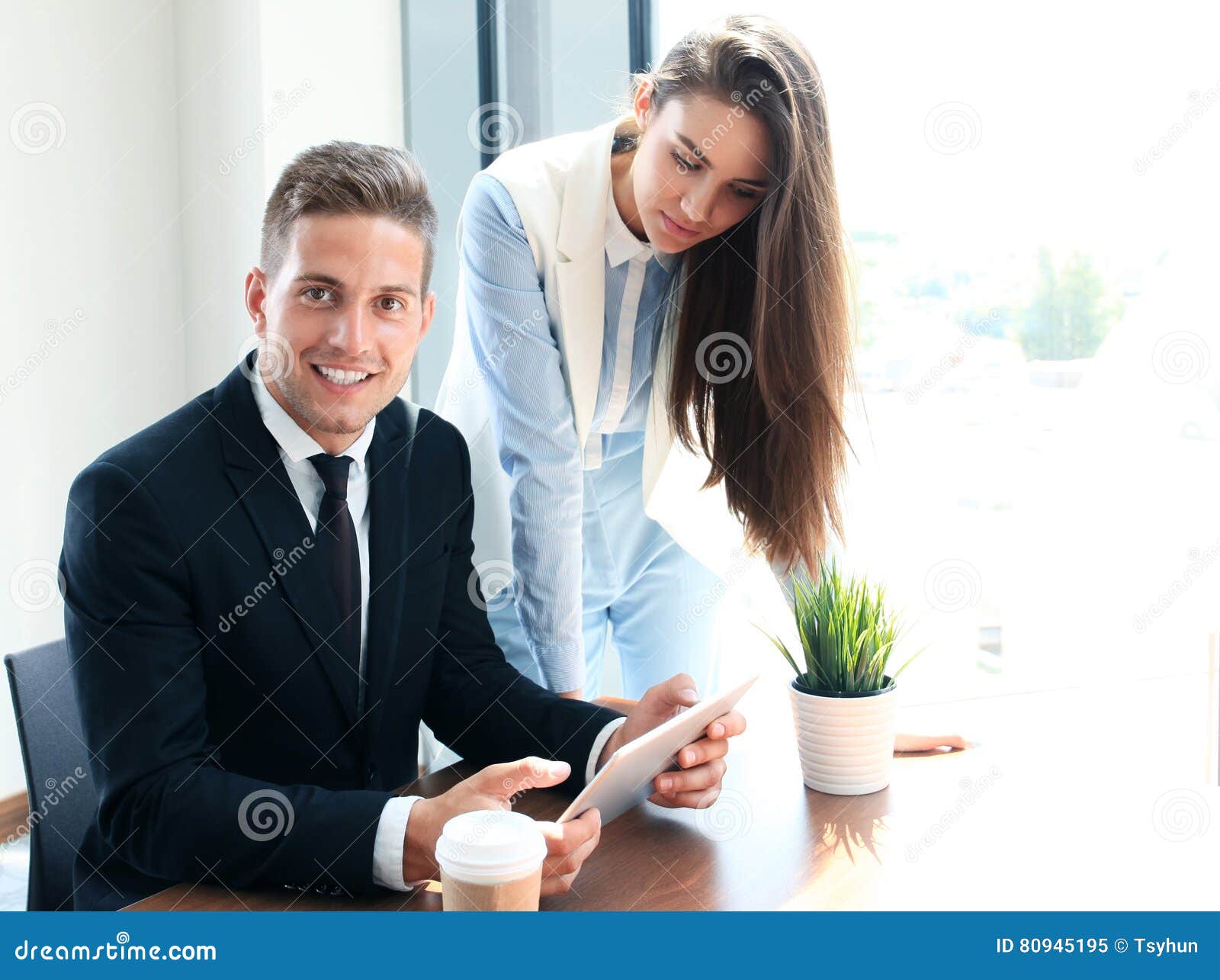 Two Young Business Partners Stock Image - Image of female ...