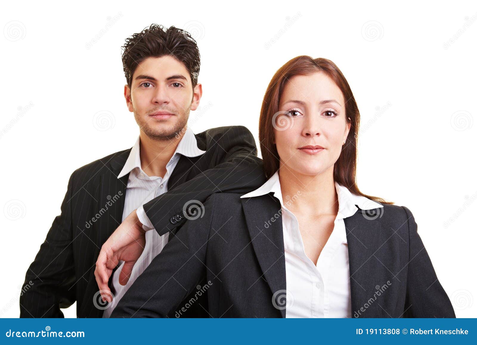 Two young business people stock photo. Image of cutout - 19113808