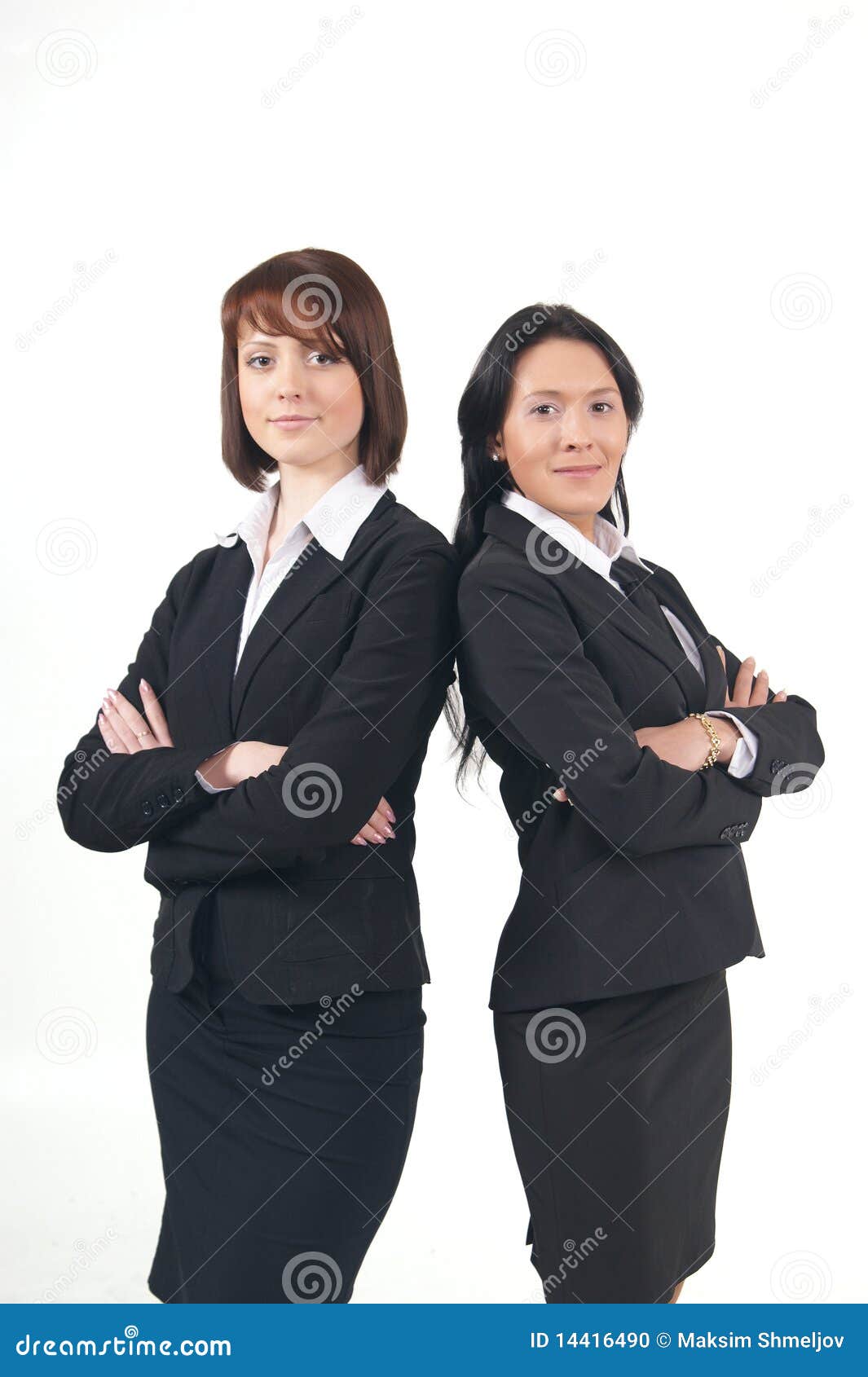 Two Young Business Women Standing Together Stock Photography ...