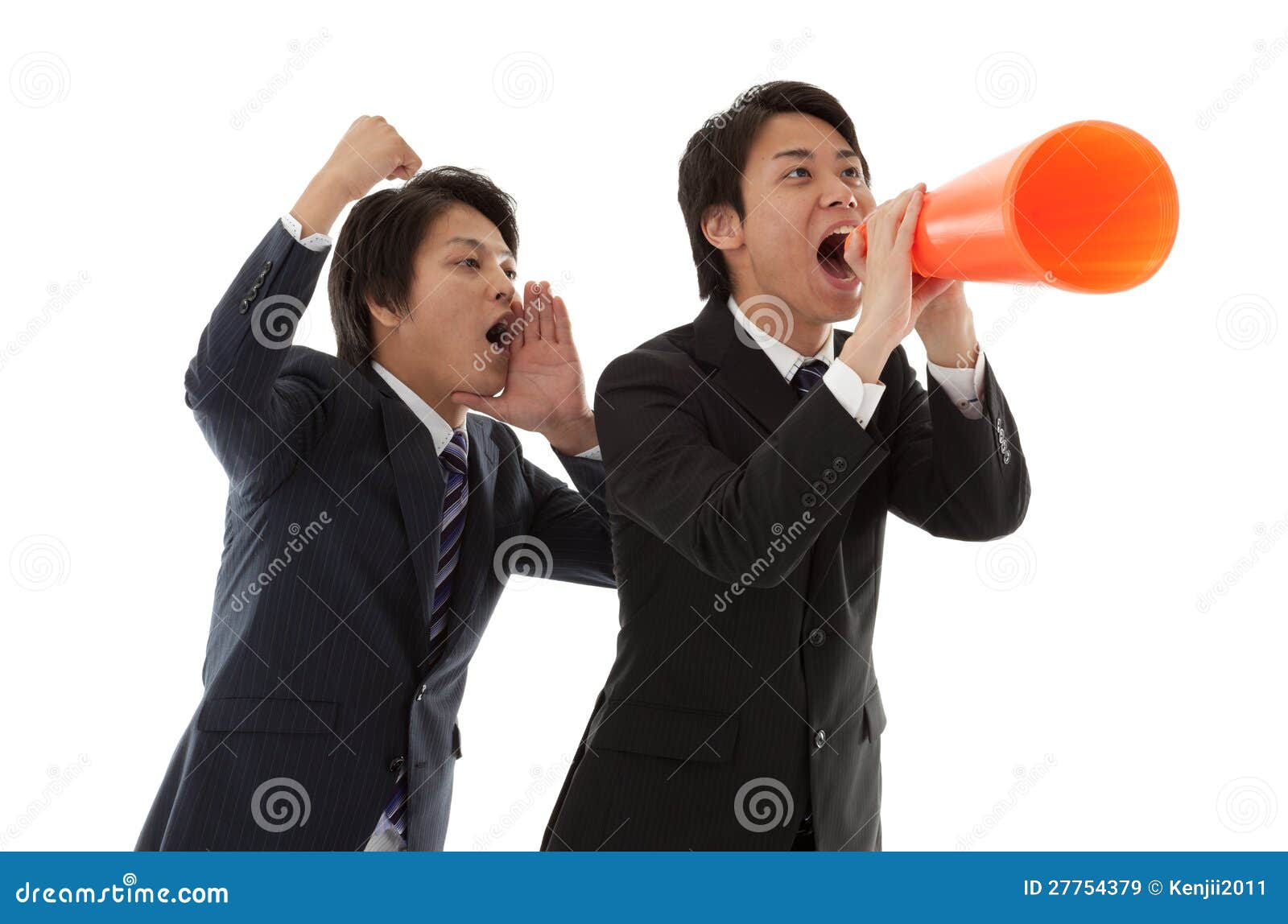 Two Young Businessmen are Cheering Coworkers Stock Image - Image of ...