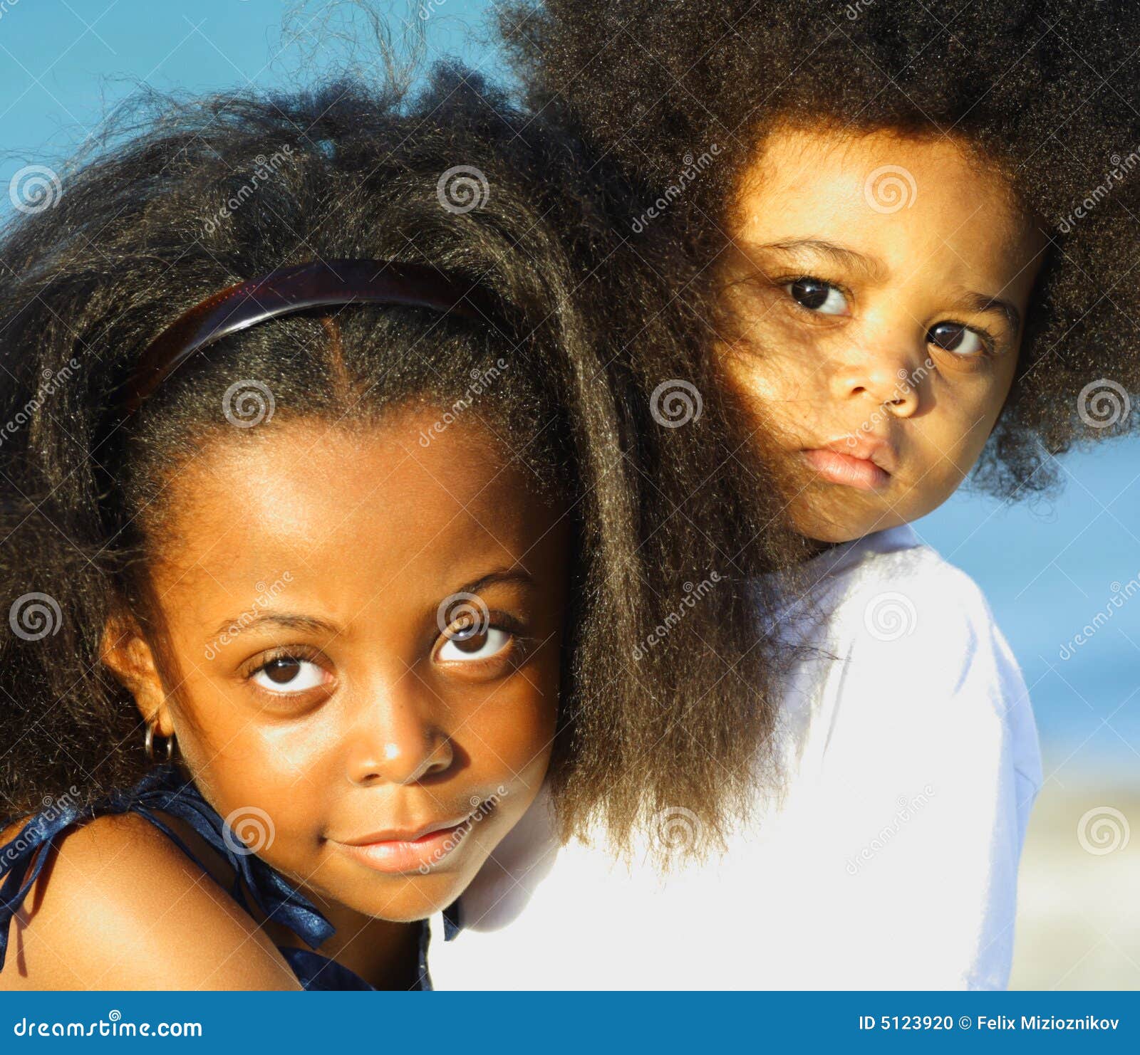 Two Young Children stock photo. Image of close, portrait - 5123920