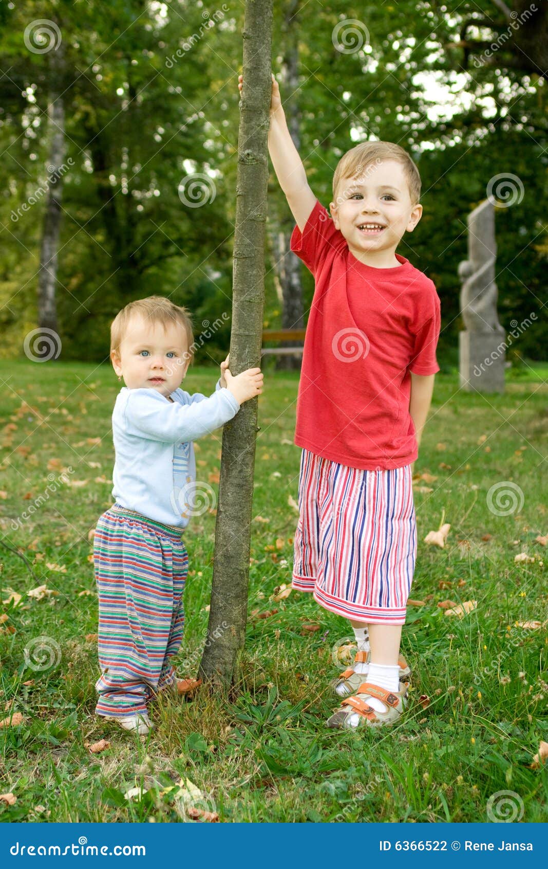 Two young children stock photo. Image of happy, outside - 6366522