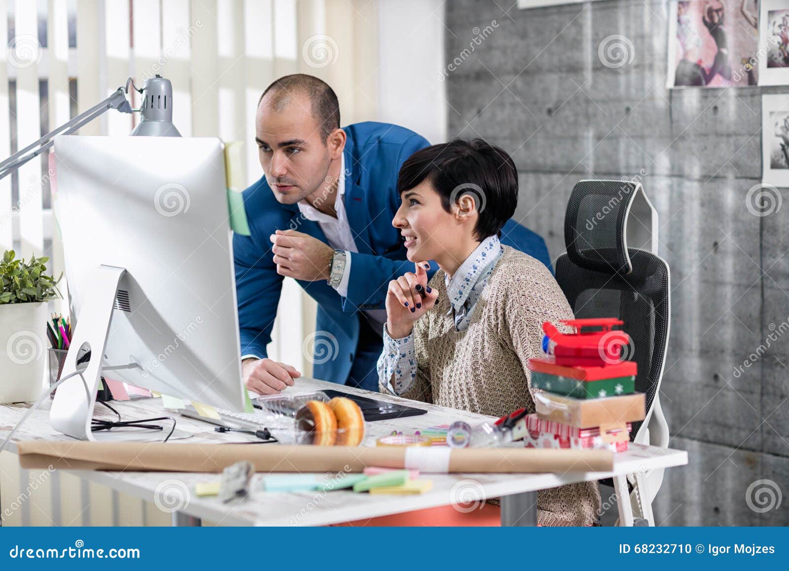 Two Young Designers Working on Pc Stock Photo - Image of designer ...