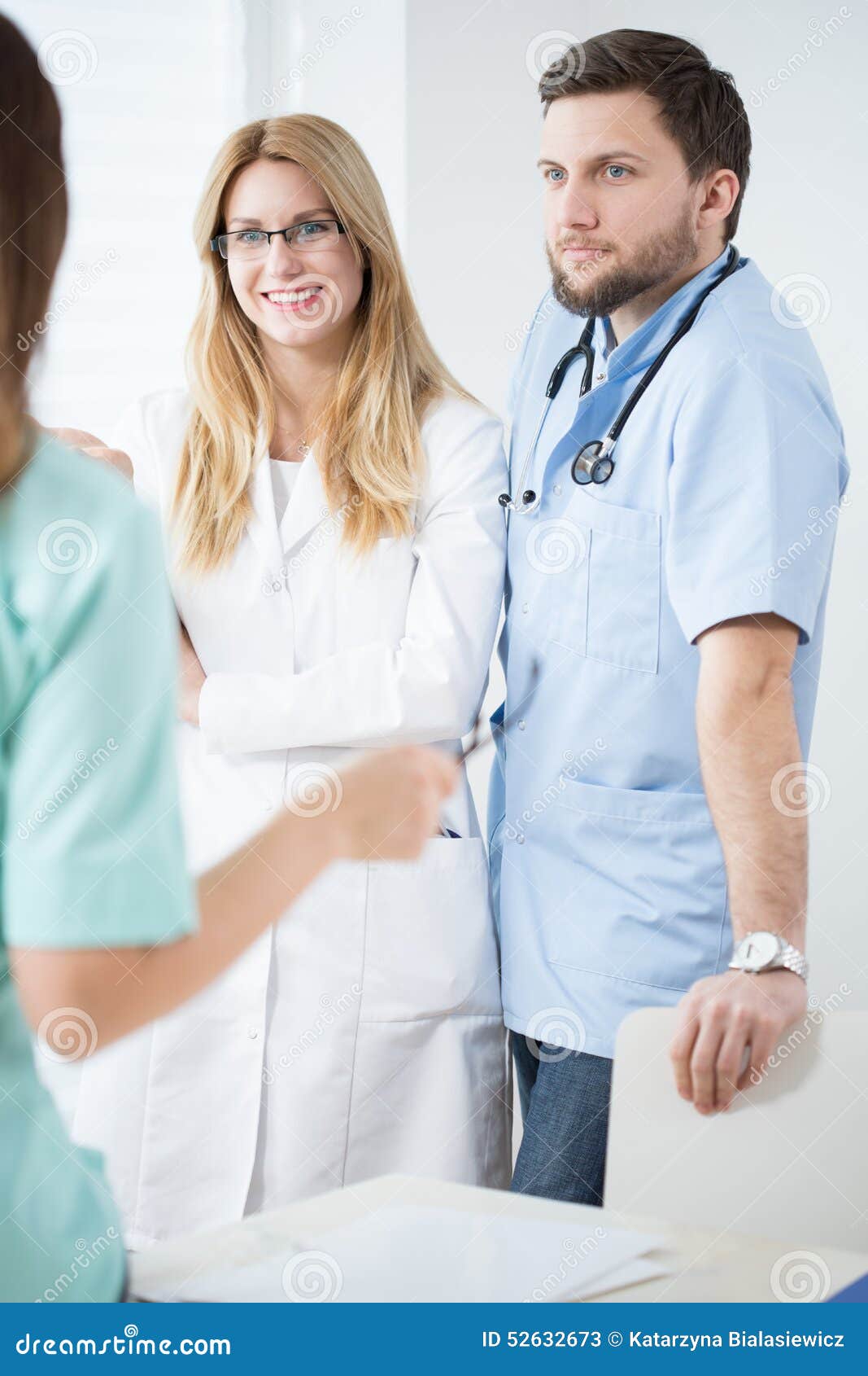 Two young doctors stock image. Image of office, medicine - 52632673