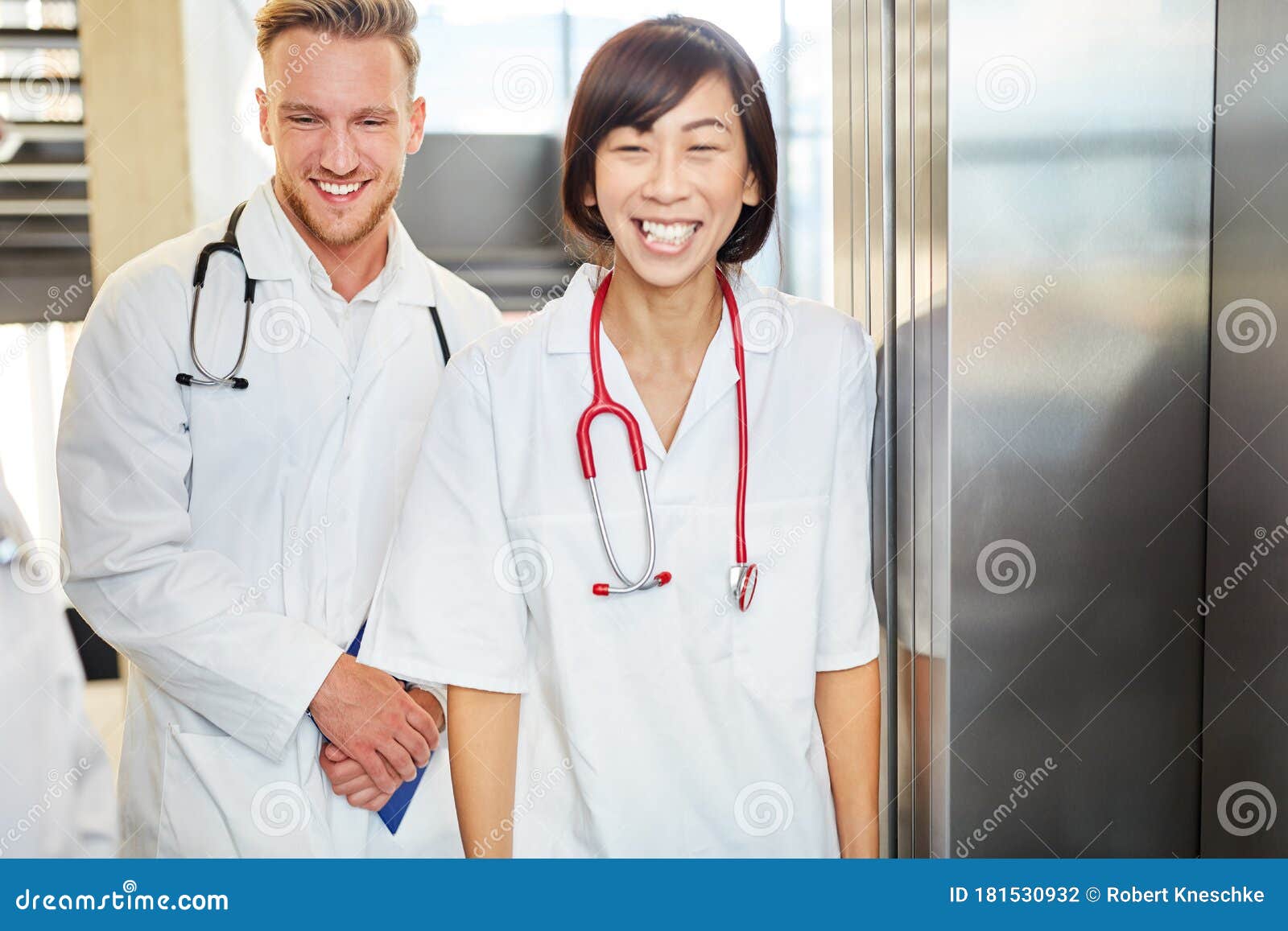 Two Young Doctors or Nurses Stock Photo - Image of medical, people ...