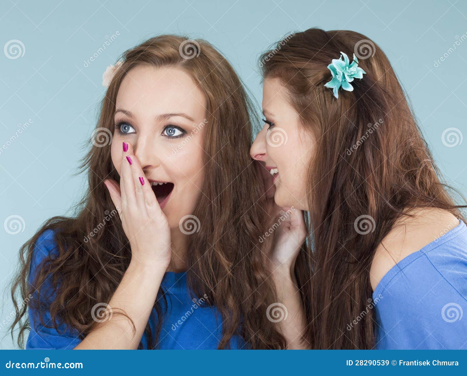 Two Young Female Friends Whispering Gossip Stock Image - Image of ...