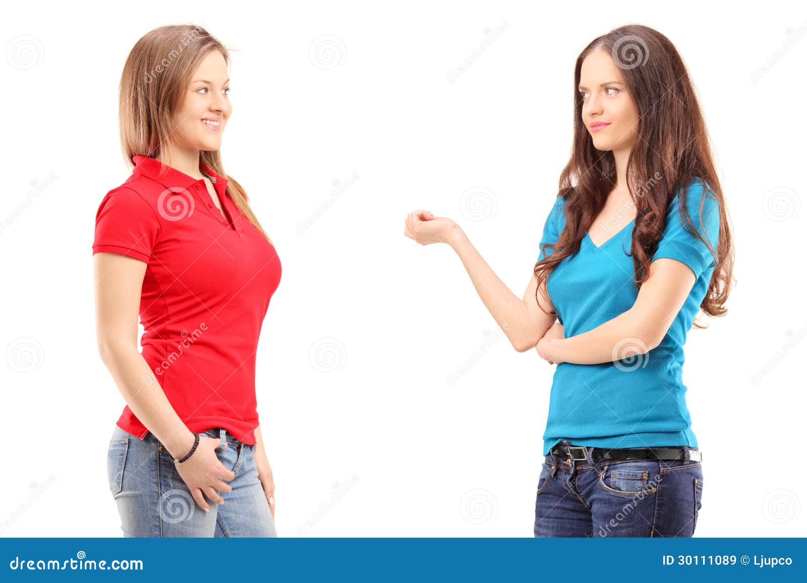 Two Young Females Having a Conversation Stock Image - Image of person ...
