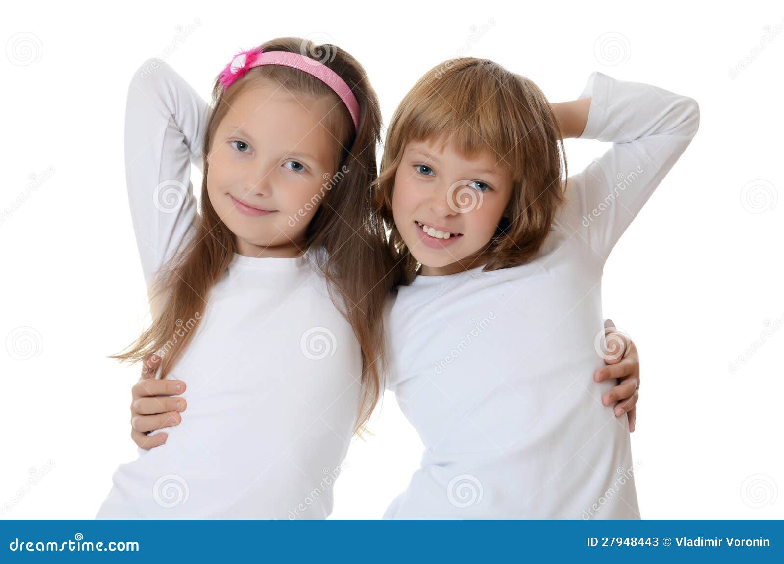 Two young girl friends stock image. Image of background - 27948443