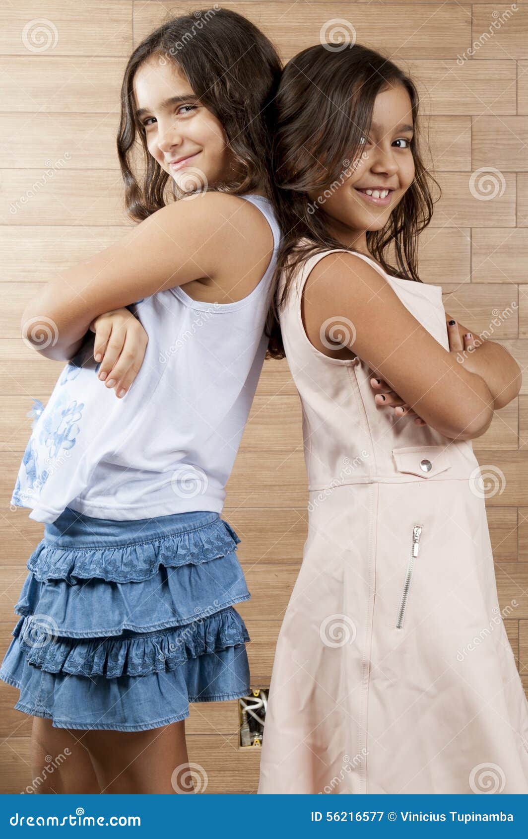 Two young girls stock image. Image of charming, adorable - 56216577
