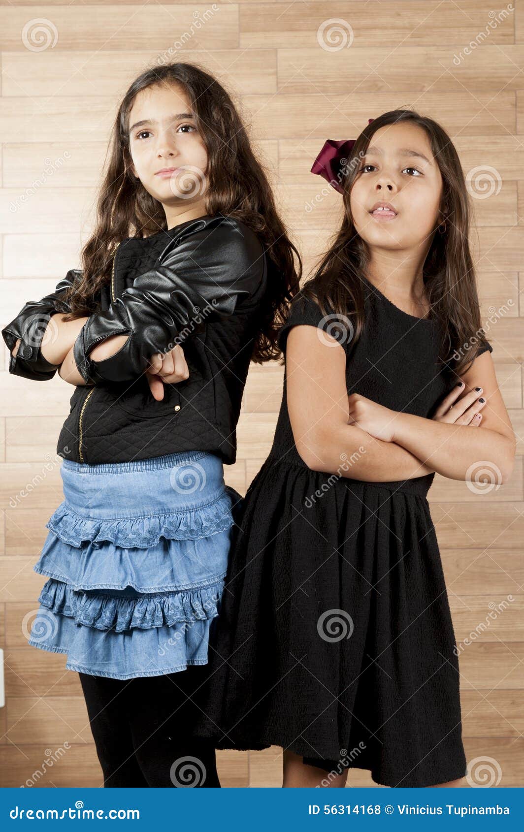 Two young Girls stock photo. Image of happy, lovely, portrait - 56314168