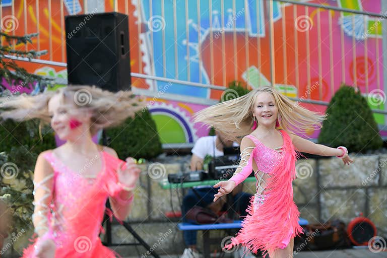 Two Young Girls Dancing Together Dancing With Pleasure Editorial Image