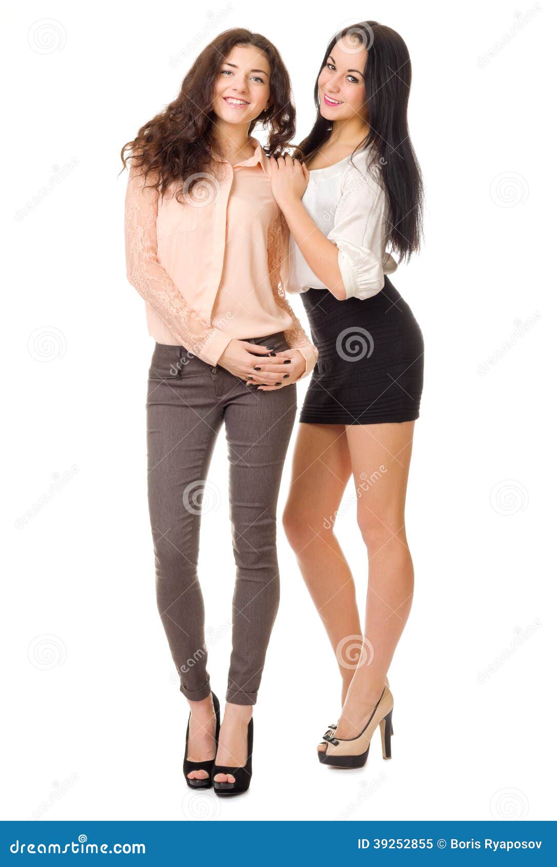 Two young girls isolated stock image. Image of human - 39252855