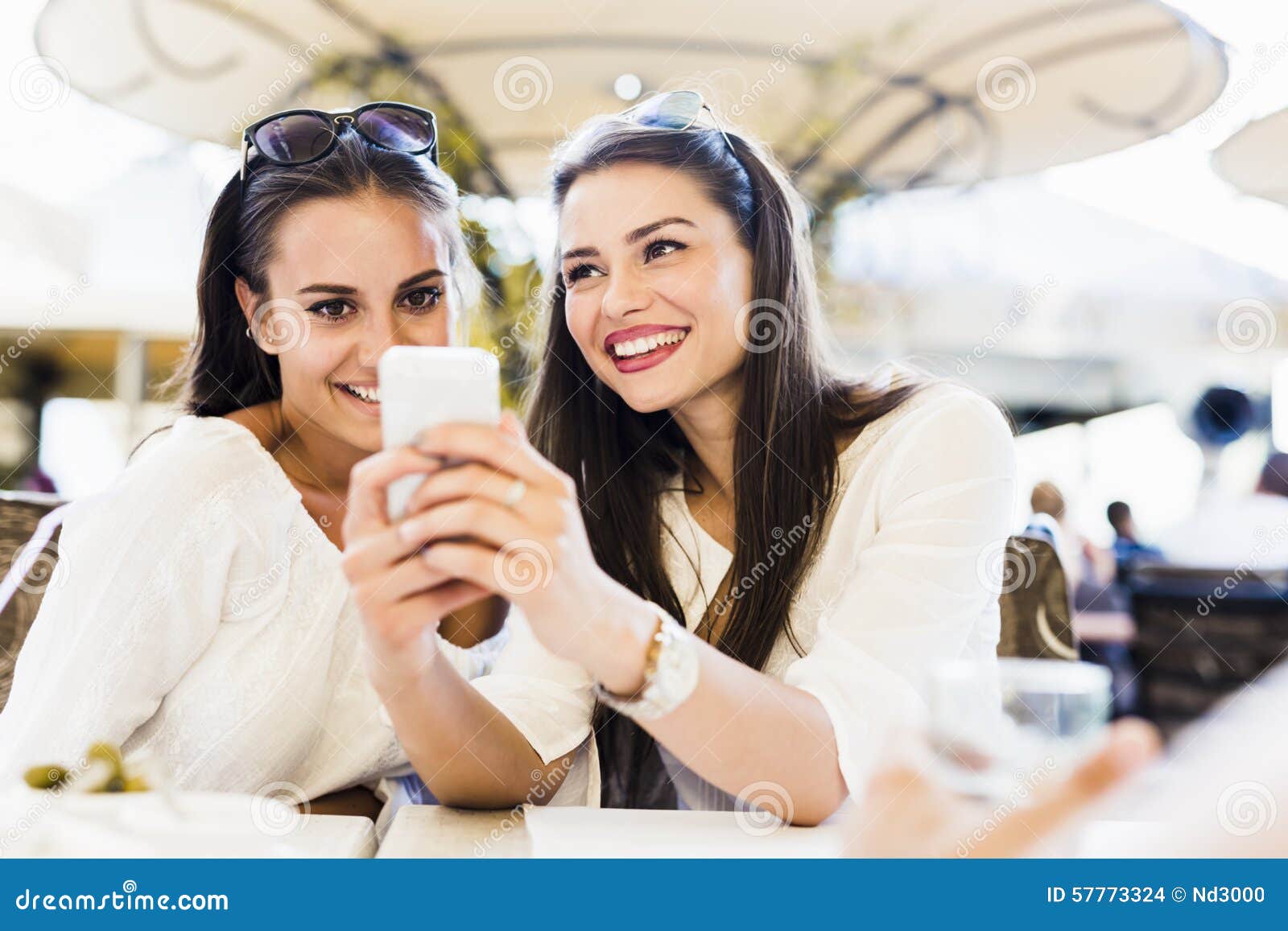 Two Young Girls Talking during Lunch Break Stock Photo - Image of break ...