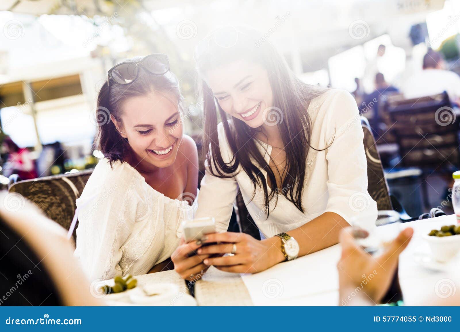 Two Young Girls Talking during Lunch Break Stock Image - Image of happy ...