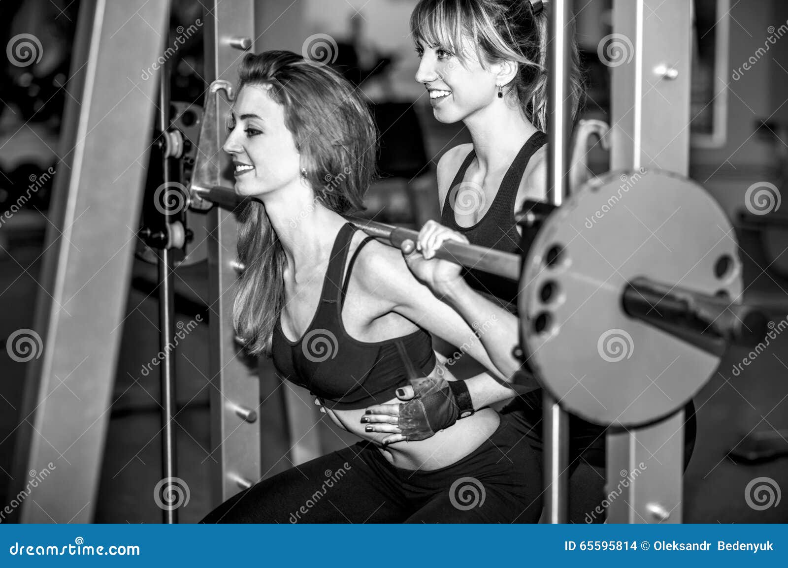 Two Young Girls Workout in the Gym Stock Photo - Image of body, beauty ...