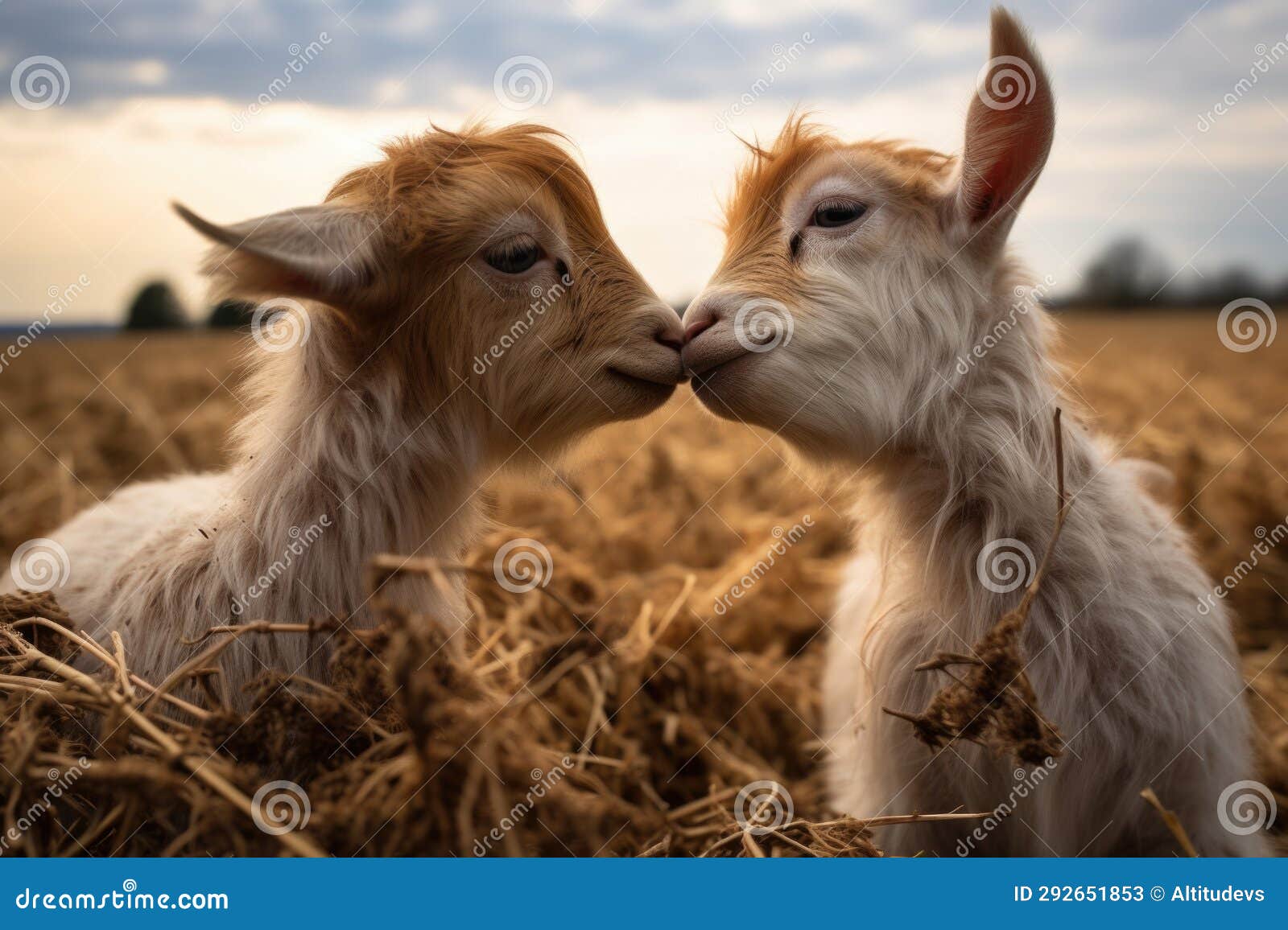 Two Goats With Open Mouths, Two Funny Goats Laughing With Their Mouths ...