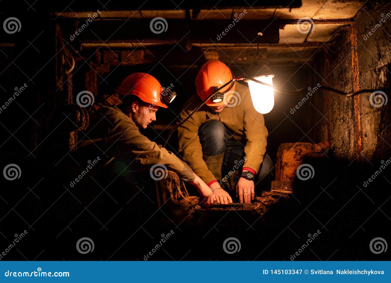 Tunnel Workers At Underground Construction Site Royalty-Free Stock ...