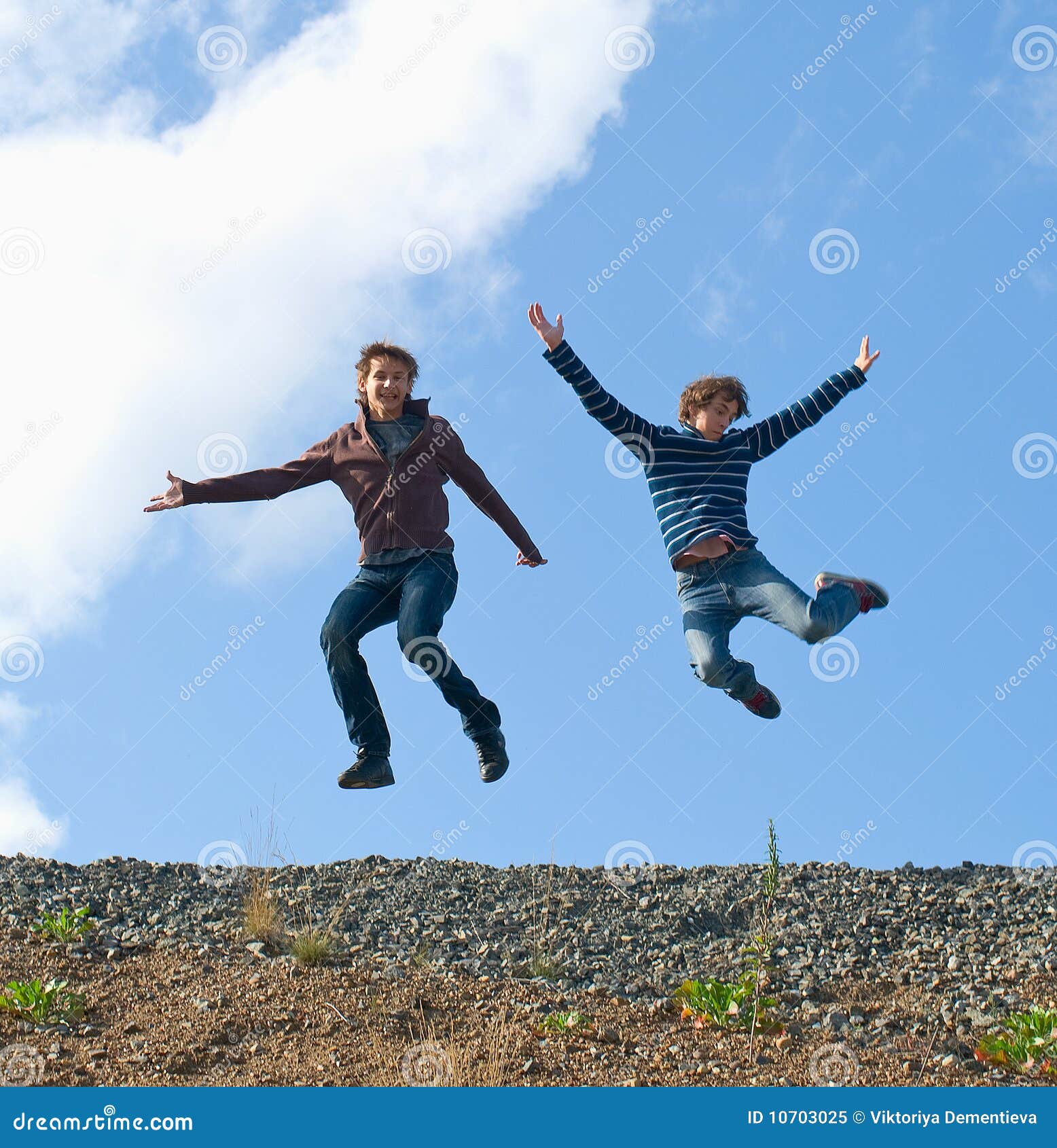 Two young happy men stock image. Image of action, teen - 10703025
