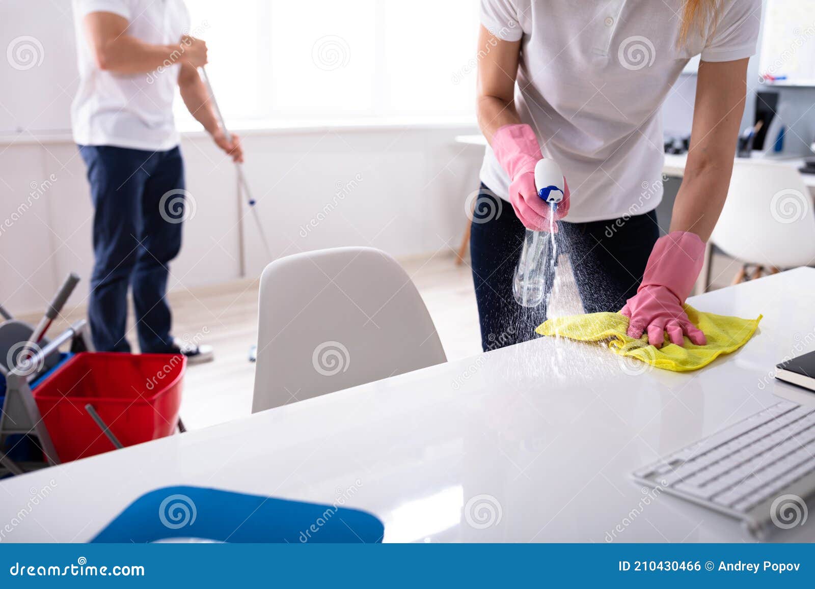 Two Young Janitor Cleaning the Office Stock Photo - Image of manual ...