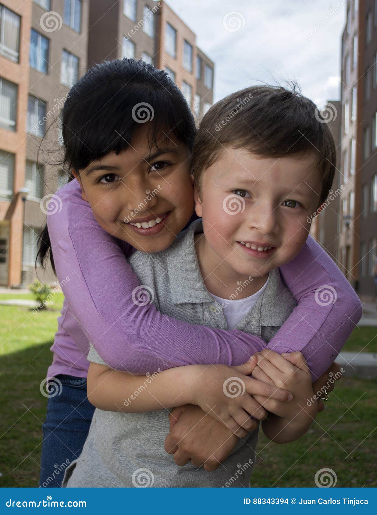 Two Young Kids happy. stock photo. Image of love, kids - 88343394