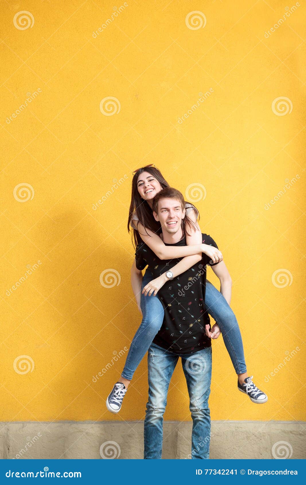 Two Young Lovers Having Fun Outside Stock Image - Image of relationship ...
