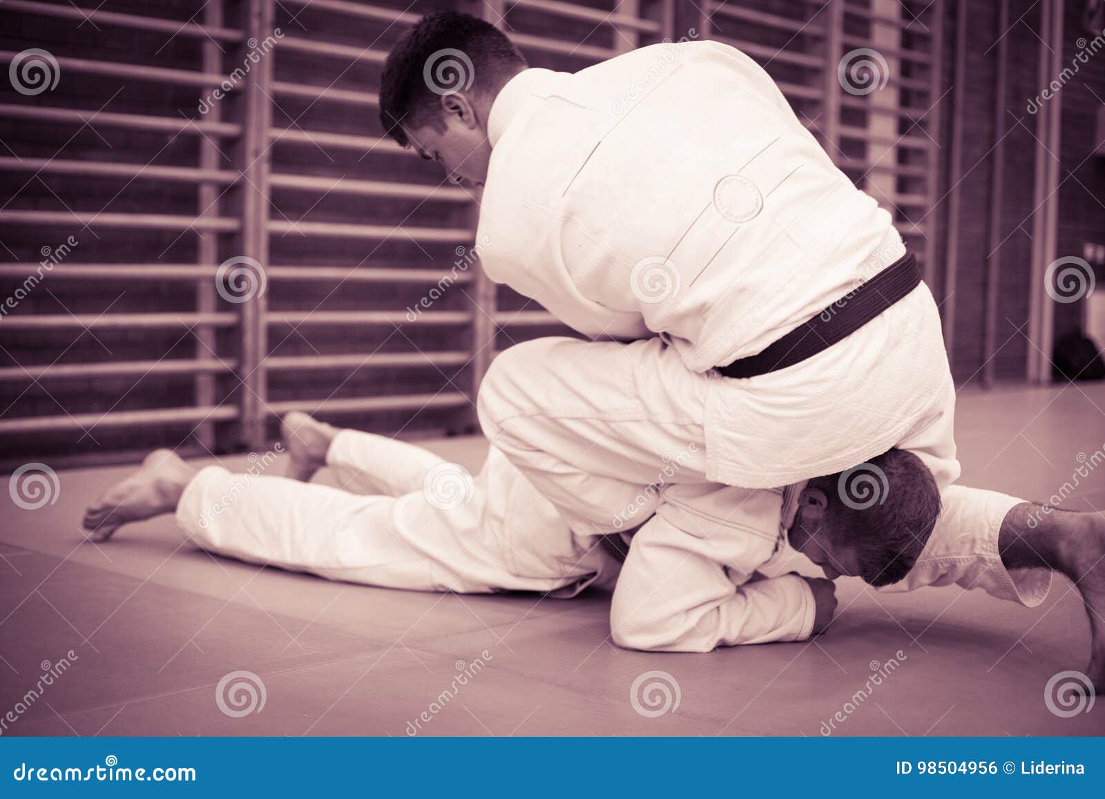 Two Young Males Practicing Judo Together. Stock Photo - Image of ...