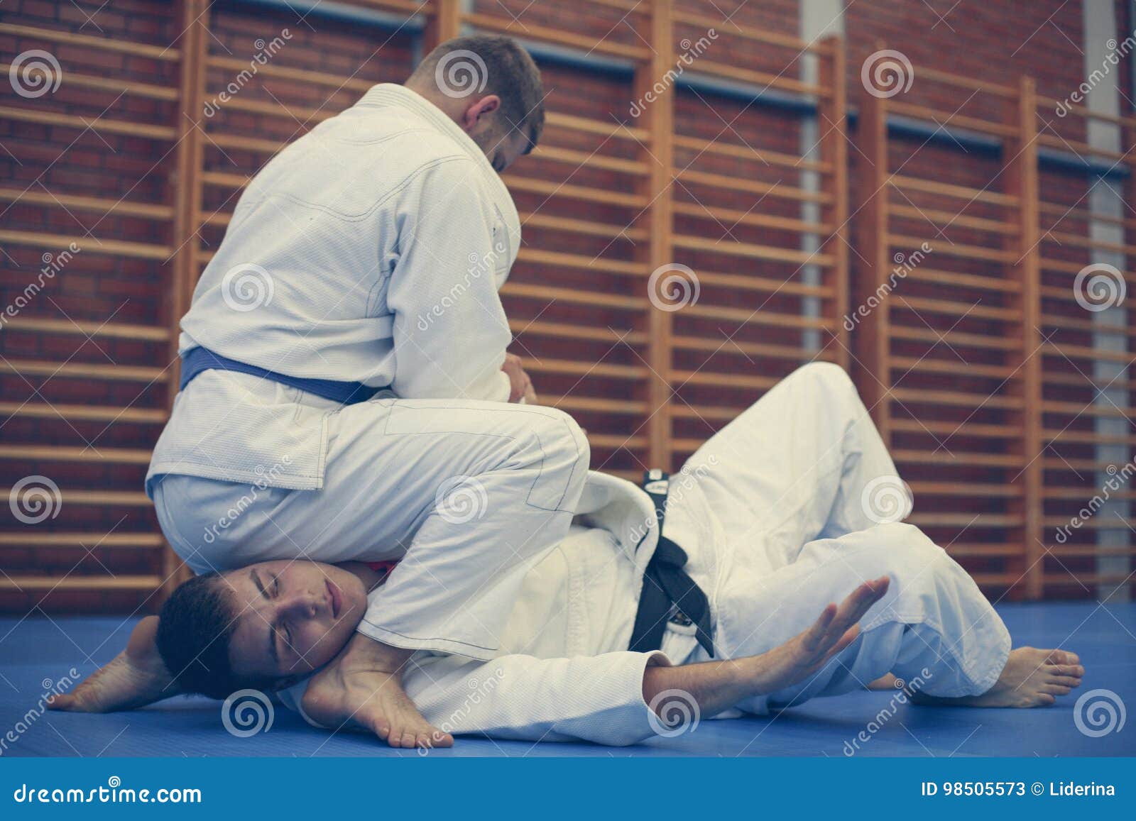 Two Young Males Practicing Judo Together. Stock Image - Image of motion ...