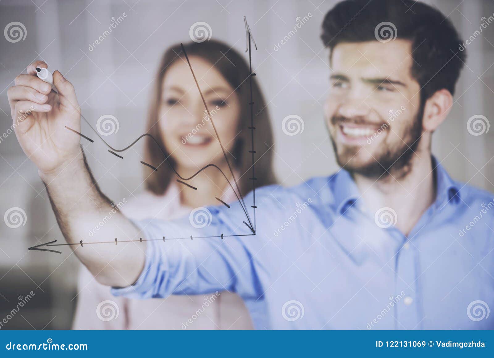 Two Young Managers are Developing New Project. Stock Image - Image of ...