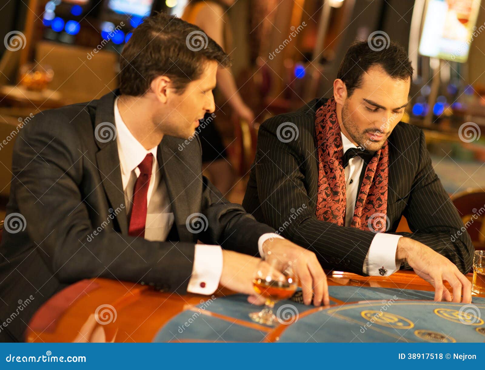 Two Young Men Behind Gambling Table Stock Photo - Image of luck ...