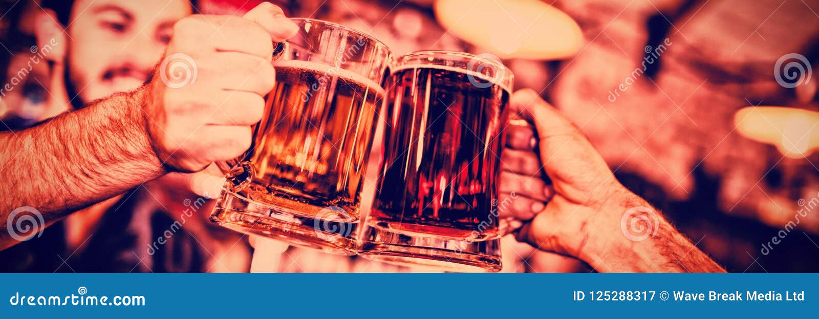 Two Young Men Toasting Their Beer Mugs Stock Illustration ...